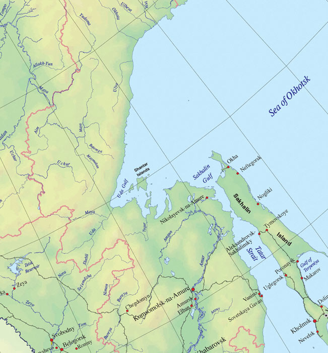east russian peninsula map