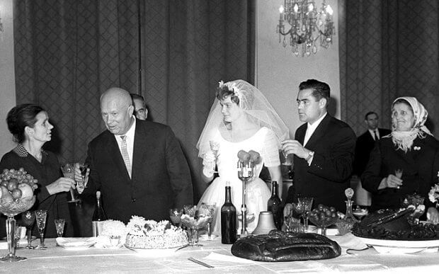 1963 photo of Khrushchev at Tereshkova and Nikolayev's wedding ...
